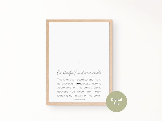 Bible Verse 1 Corinthians 15:58 Printable Wall Art Print - Etsy