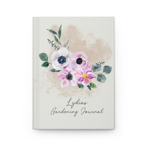 Personalized Watercolor Floral Journal - Customizable Gardening Journal ...
