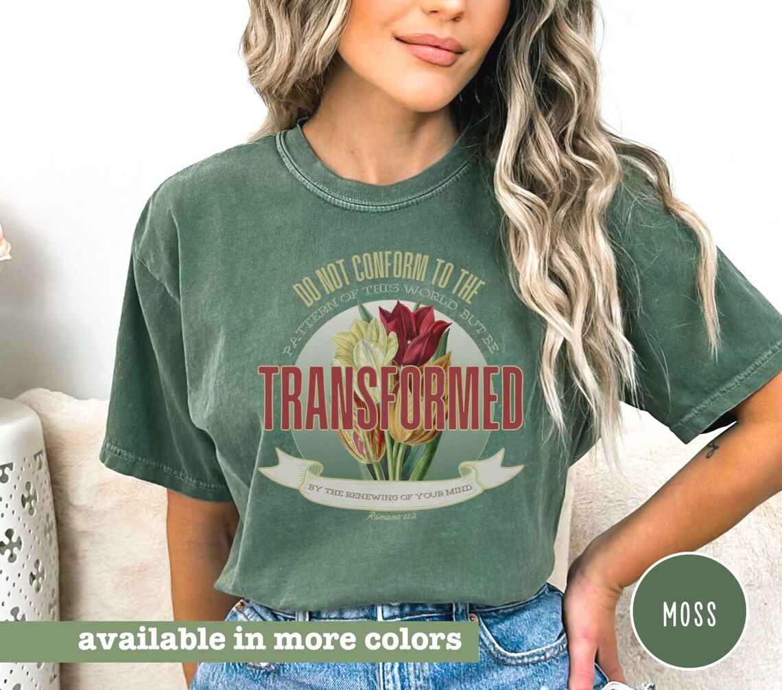 Christian Graphic T-shirt Transformed Cotton Tee Women - Etsy