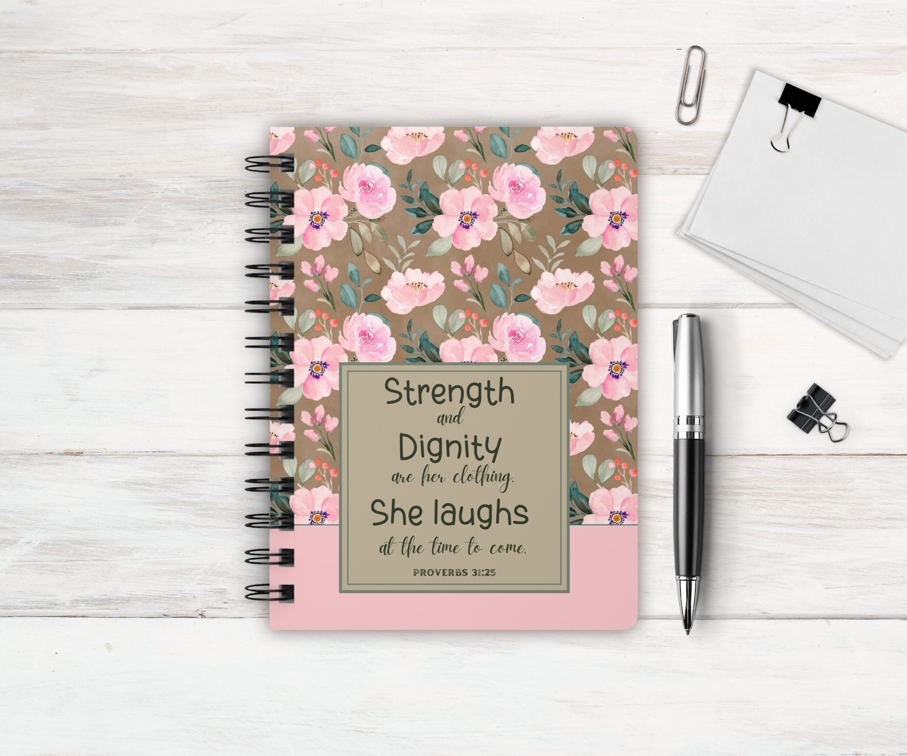Faith Journal, Spiral Bound Bible Study, Church Notes Notebook ...