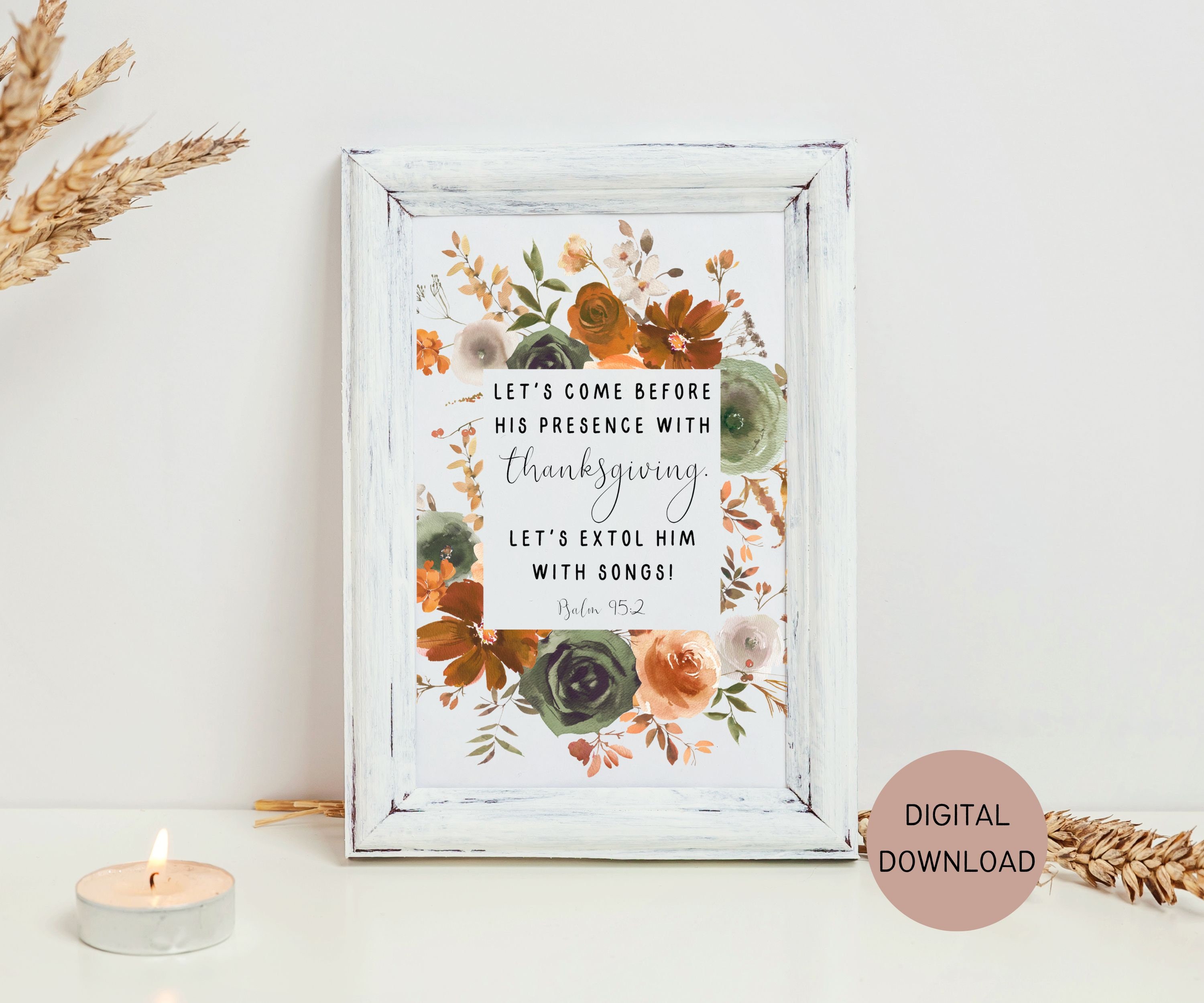 Thanksgiving Printable Bible Verse Wall Art - Fall Christian Decor ...
