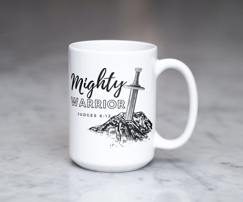 Bible Verse Coffee Mug, Mighty Warrior Mug, Sword Prayer Warrior Tea ...