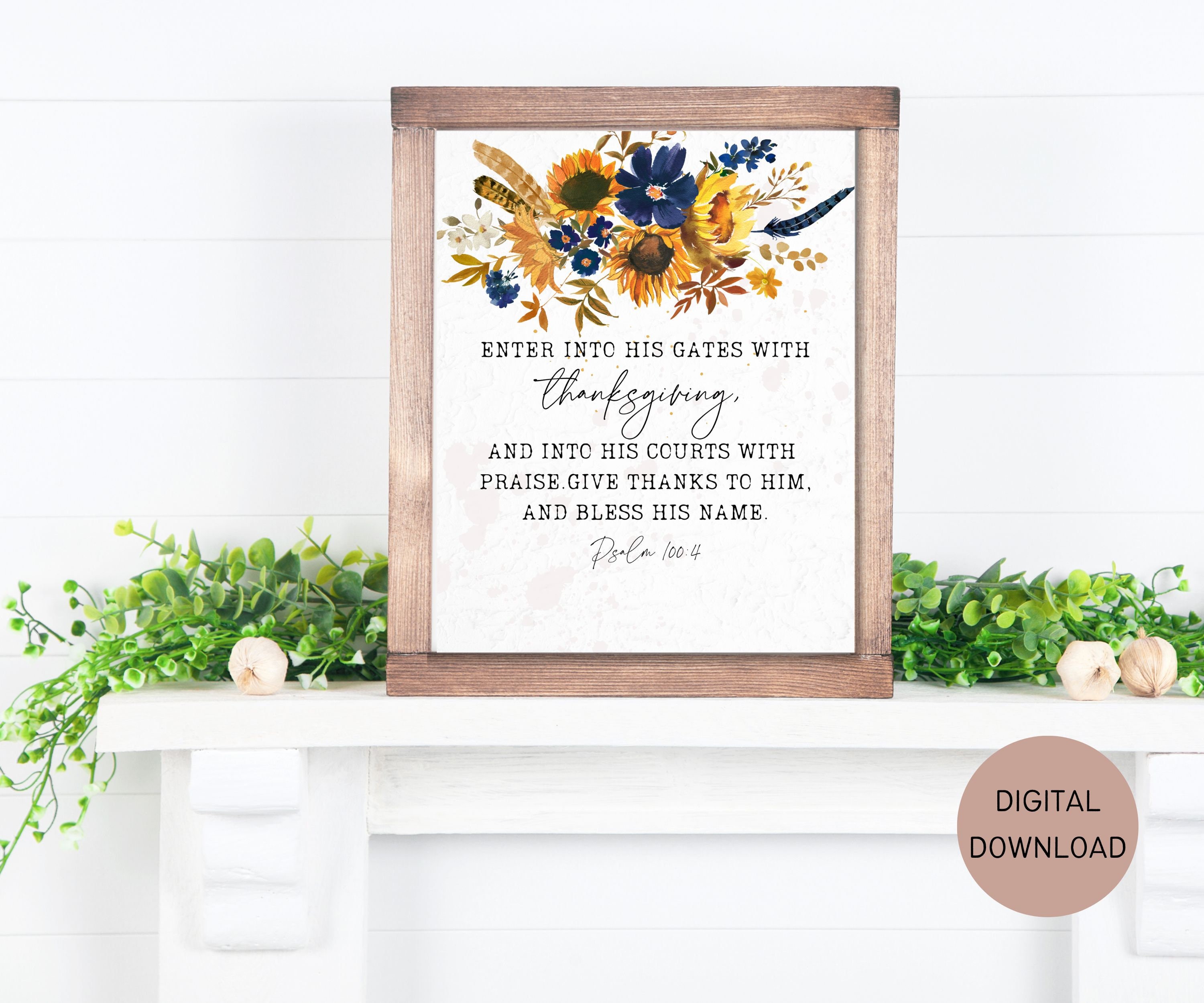 Autumn Bible Verse Printable - Fall Christian Wall Art, Fall Flowers ...
