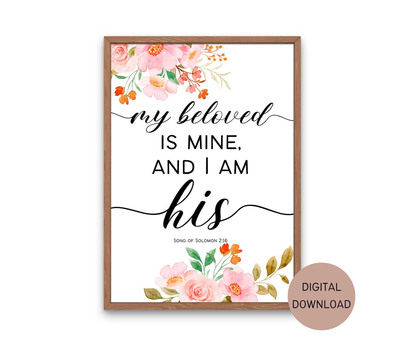 Song of Solomon Bible Verse Printable, Wall Art Printable, Christian ...