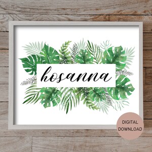 Hosanna Bible Verse Wall Art Printable - Easter Christian Decor ...