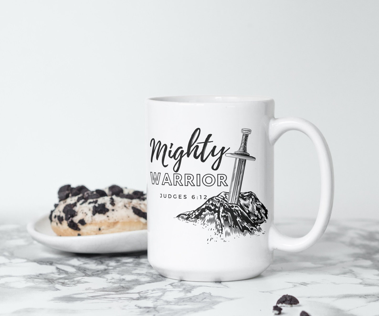 Bible Verse Coffee Mug, Mighty Warrior Mug, Sword Prayer Warrior Tea ...