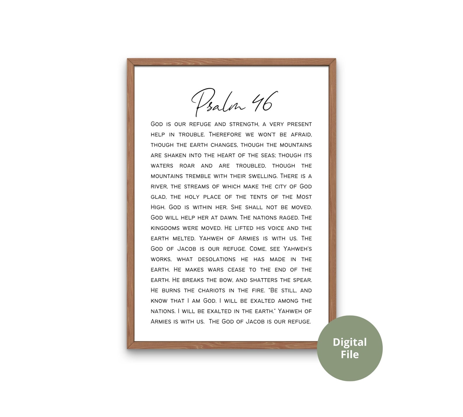 Psalm 46 Bible Printable, Wall Art Printable, Christian Decor ...