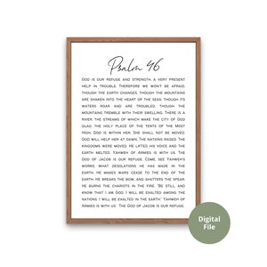 Psalm 46 Bible Printable, Wall Art Printable, Christian Decor ...