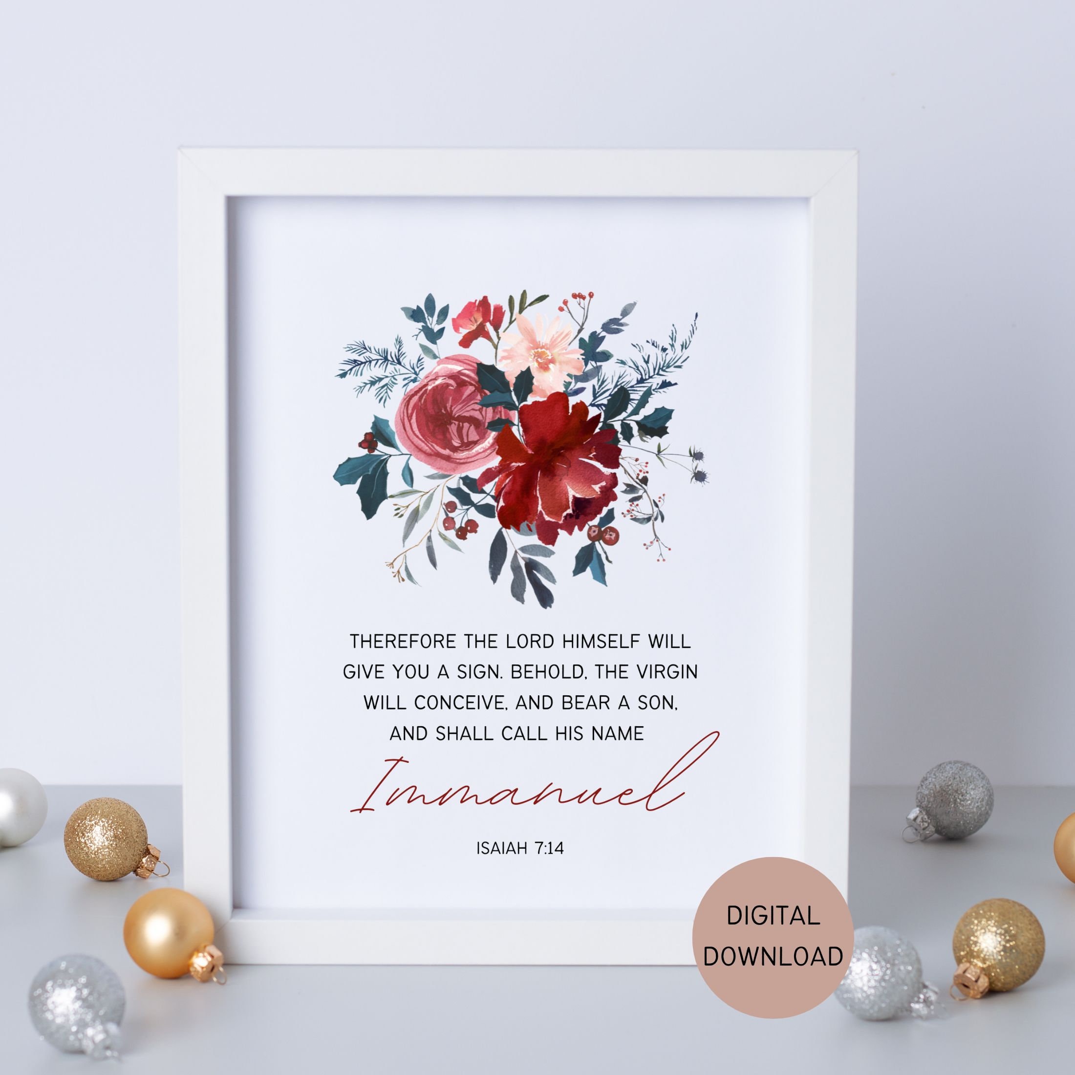 Christmas Printable Bible Verse Immanuel Wall Art Holiday - Etsy