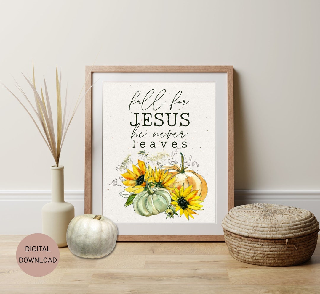 Fall Pumpkins Printable - Farmhouse Bible Verse Wall Art, Fall for ...