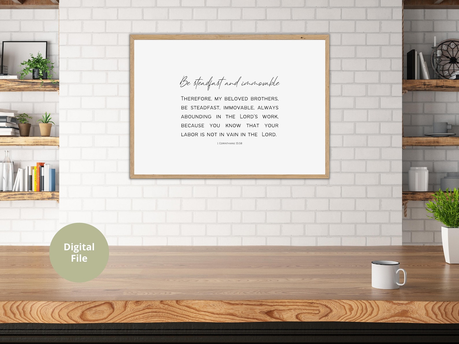 Bible Verse 1 Corinthians 15:58 Printable, Wall Art Print, Christian ...