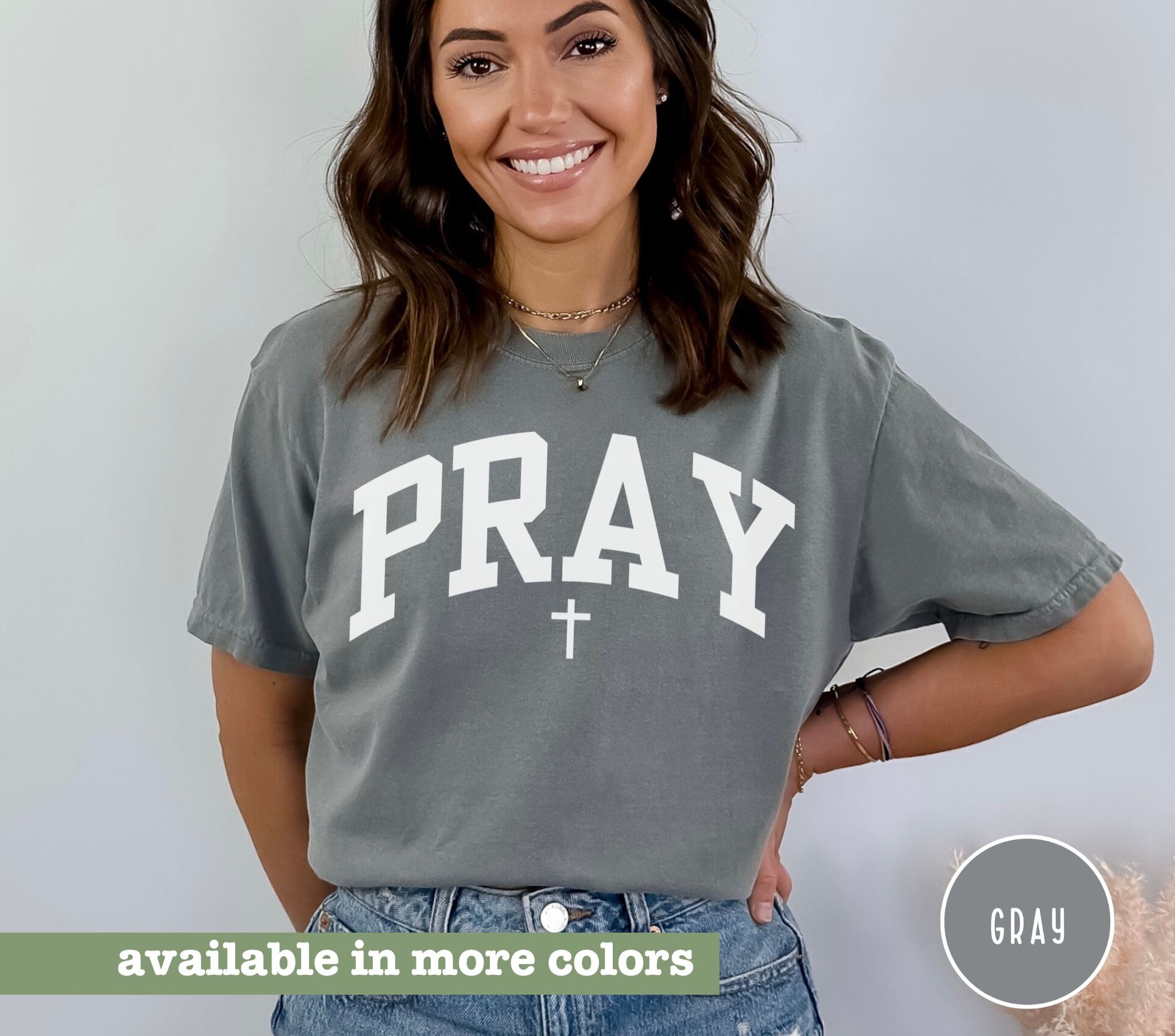 Pray Christian Cotton T-shirt Inspirational Tee for Men and Women Faith ...