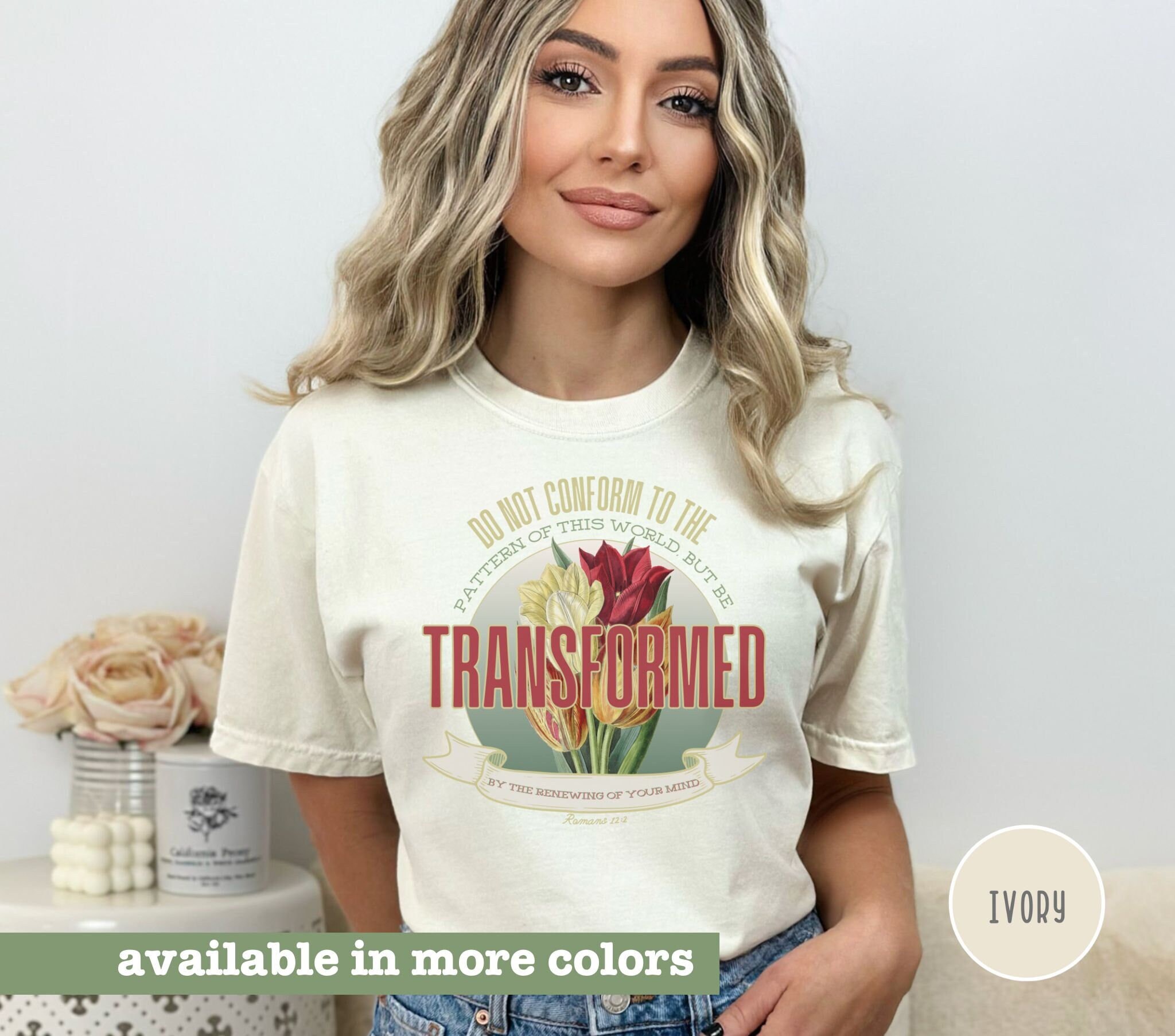 Christian Graphic T-shirt Transformed Cotton Tee Women - Etsy
