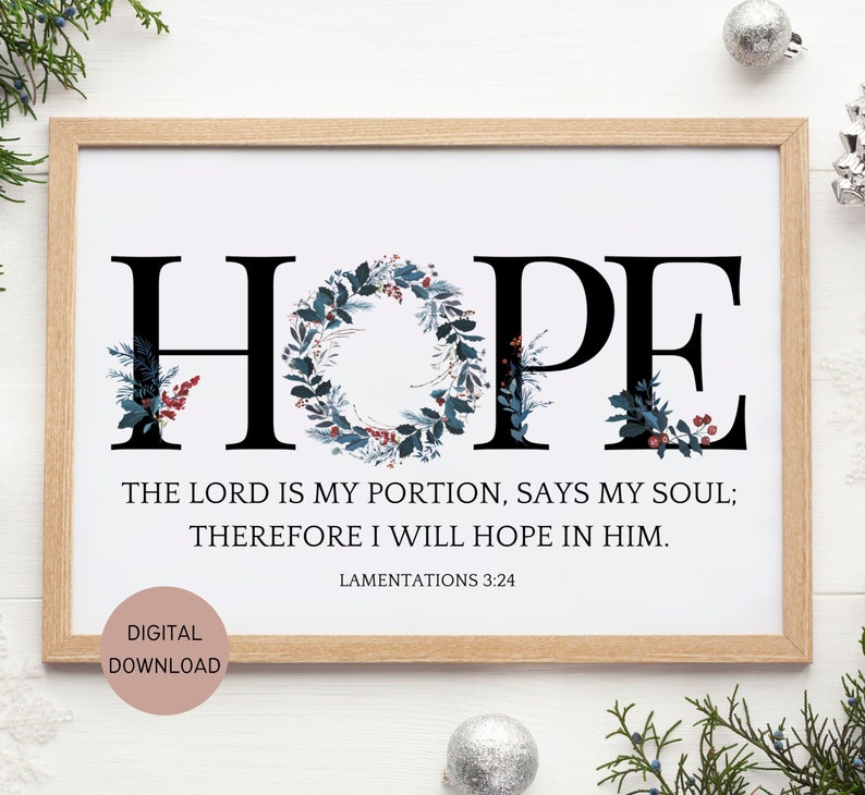 Christmas Printable Wall Art, Bible Verse Printable, Holiday Art Decor ...