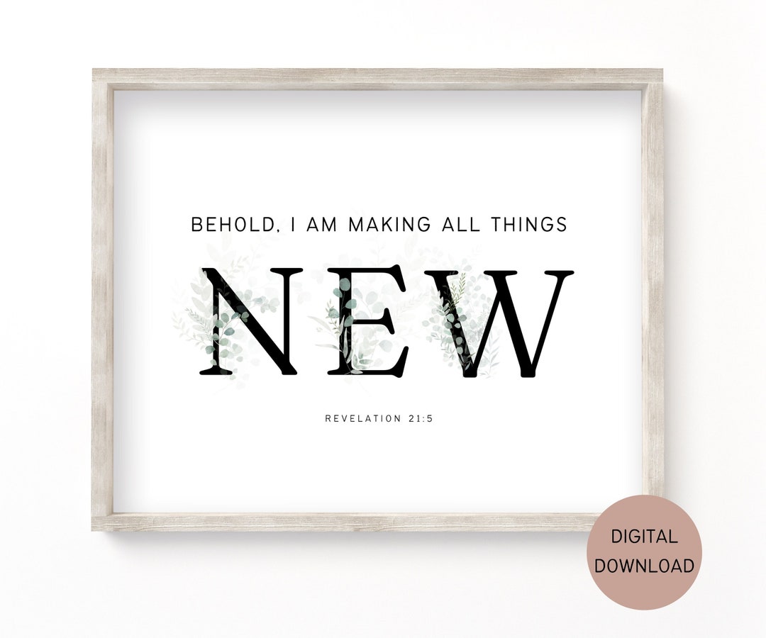 Bible Verse Printable Revelation 21:5 Christian Wall Art - Etsy