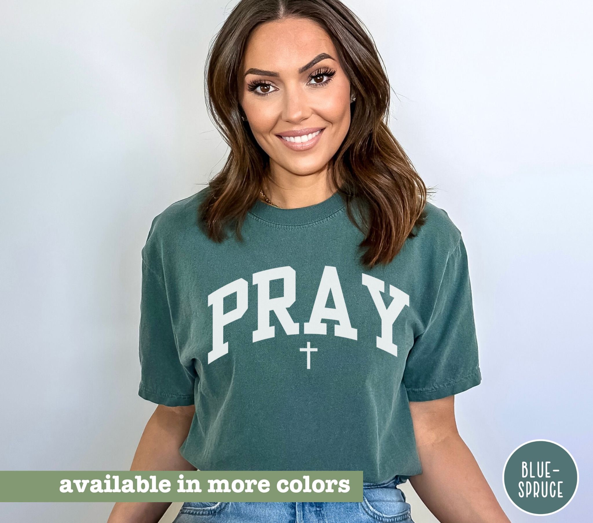 Pray Christian Cotton T-shirt Inspirational Tee for Men and - Etsy