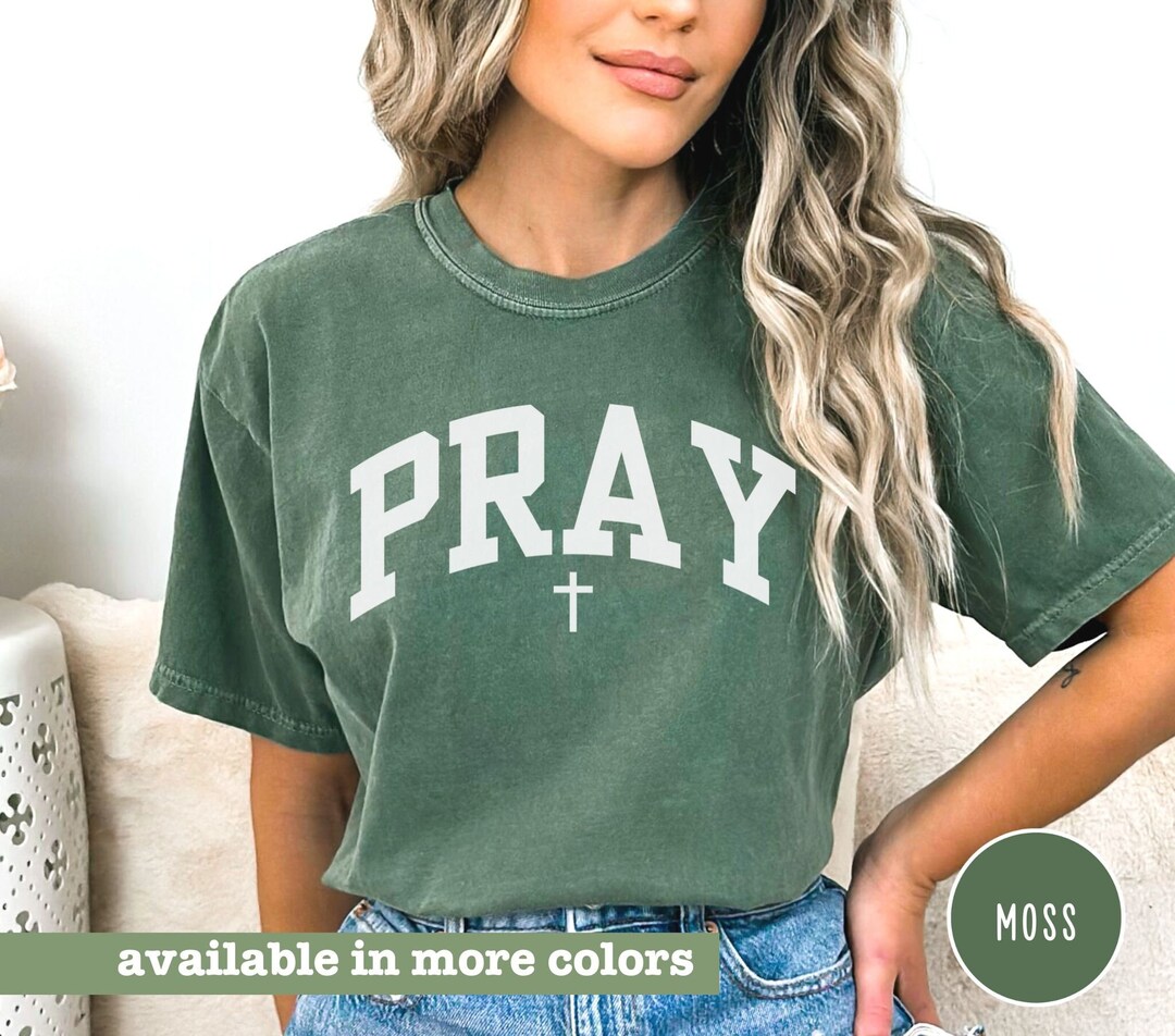 Pray Christian Cotton T-shirt Inspirational Tee for Men and - Etsy