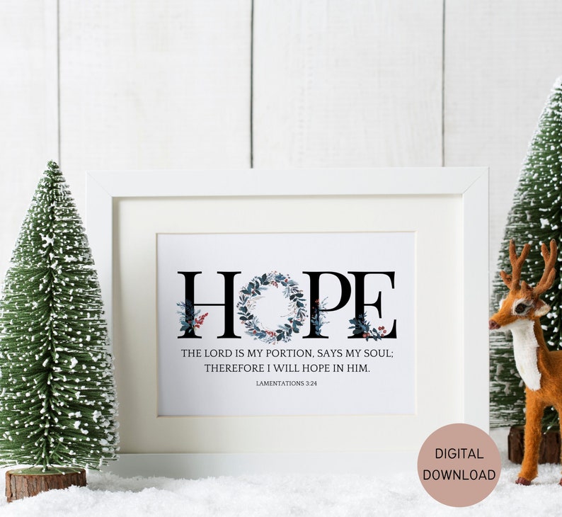 Christmas Printable Wall Art, Bible Verse Printable, Holiday Art Decor ...