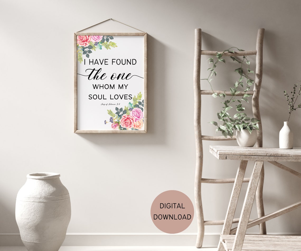 Song of Solomon Bible Verse Printable, Wall Art Printable, Christian ...