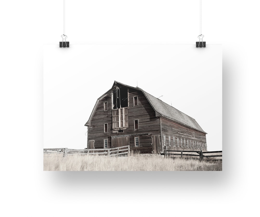 Old Barn Art Poster, Premium Matte Wall Art, Farmhouse Art Decor, Old ...