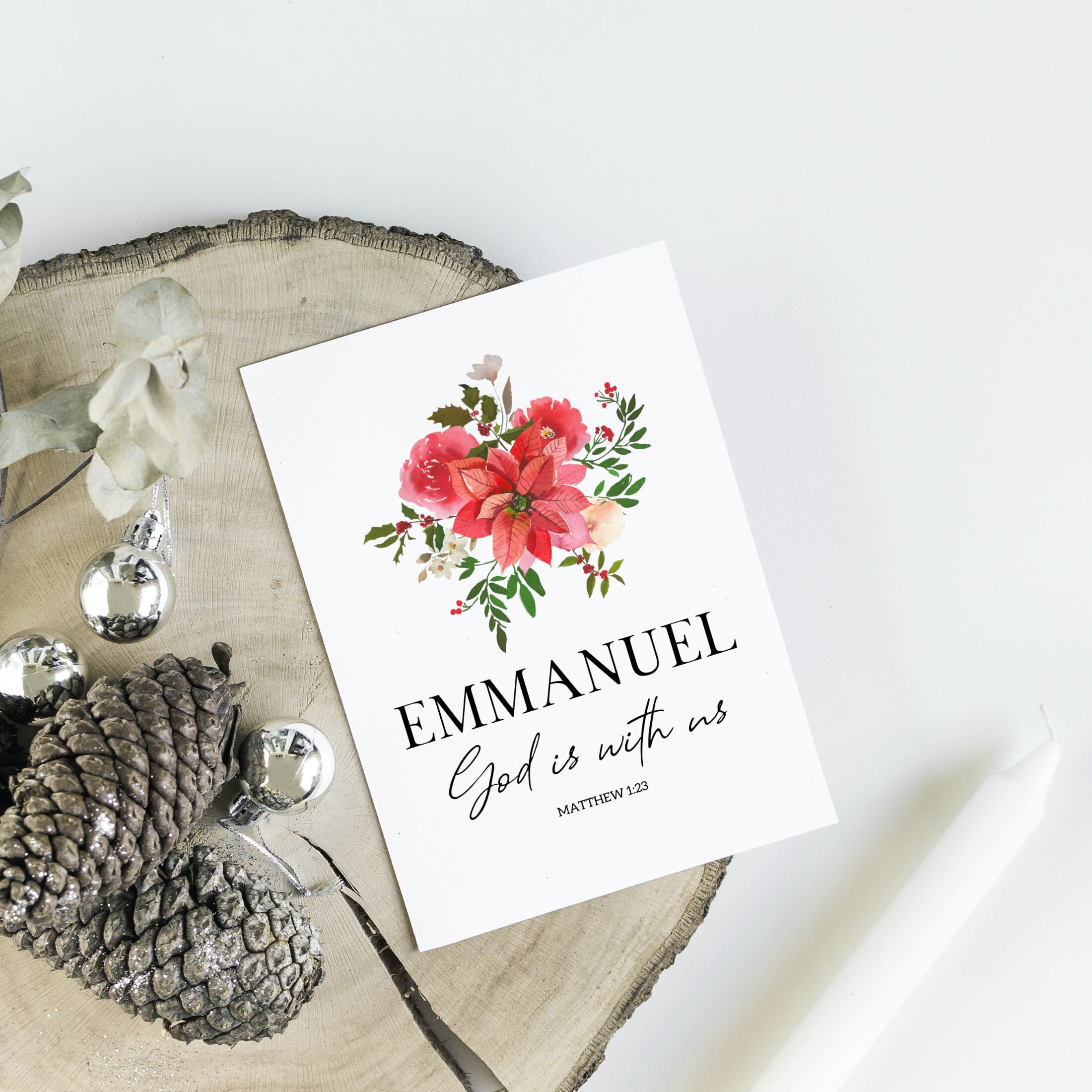 Emmanuel Christmas Bible Verse Art Printable, Wall Art Printable ...
