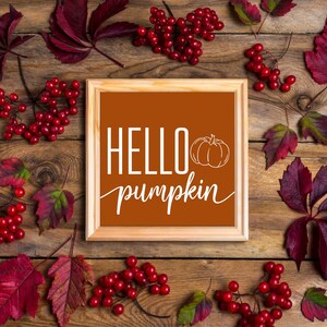 Hello Pumpkin Printable - Farmhouse Autumn Wall Art, Living Room Decor ...