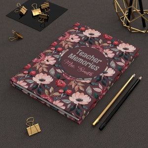 Personalized Teacher's Journal, Teacher Memories Notebook, Watercolor ...