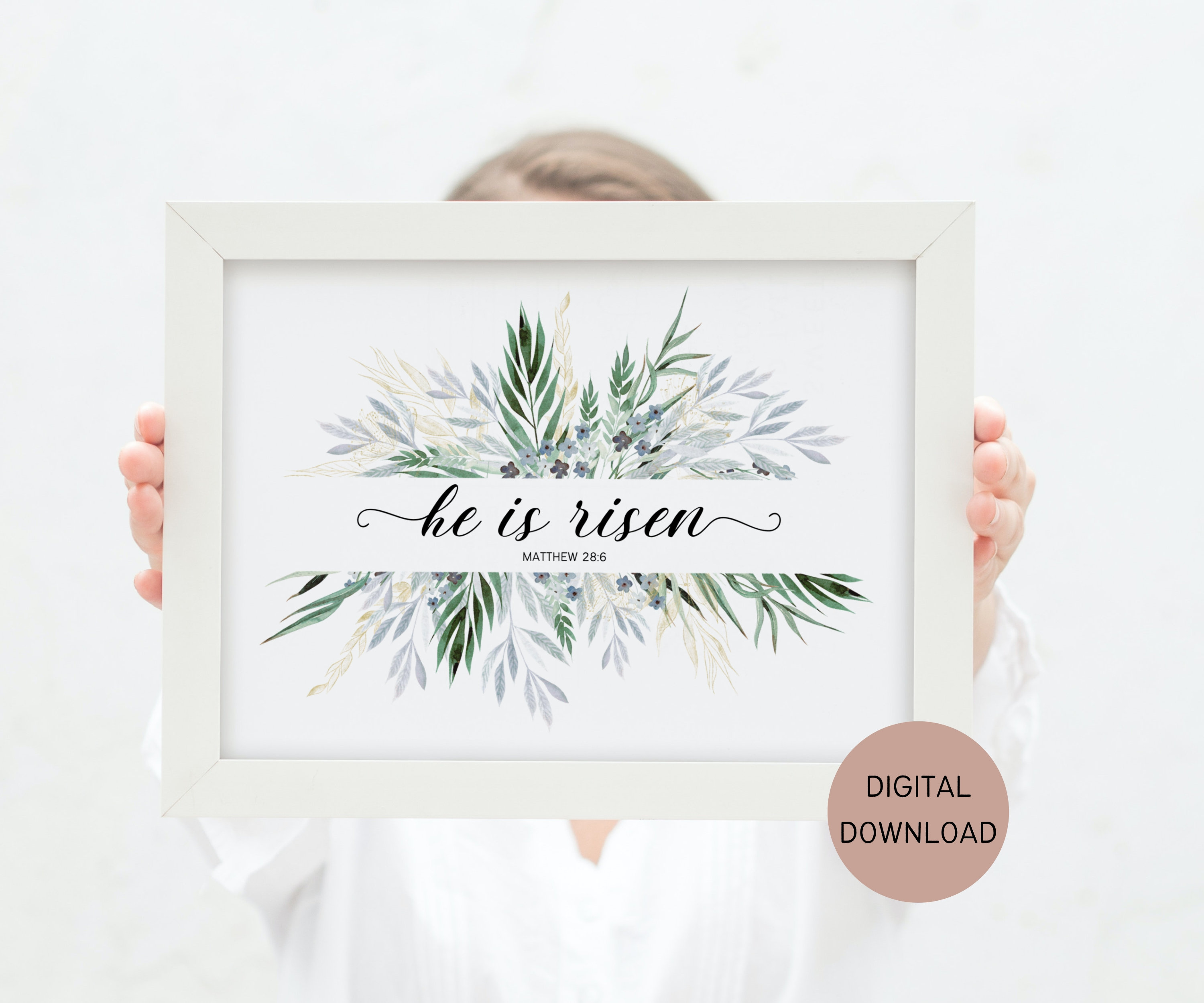 He is Risen Matthew 28:6 Wall Art Printable - Easter Christian Decor ...