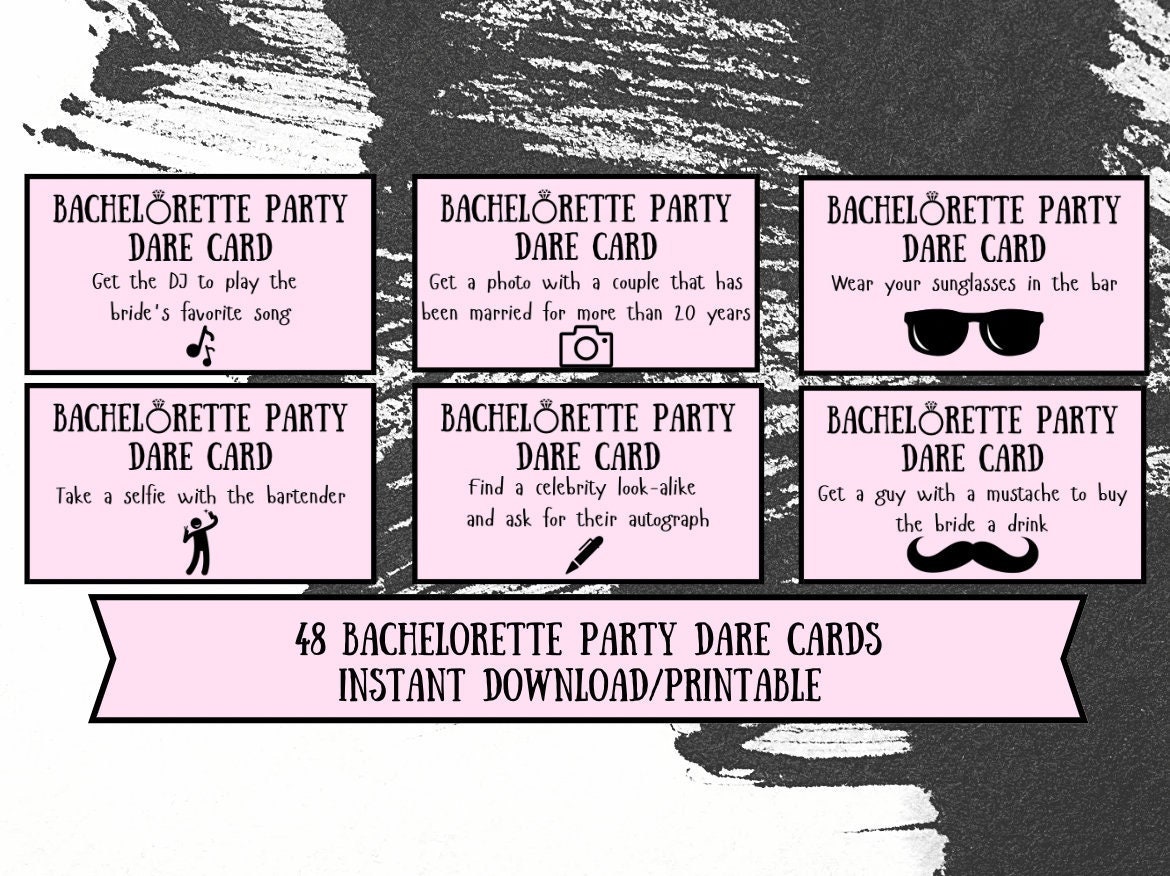 Bachelorette Party / Bachelorette Night Dare Cards Set of 40 - Etsy