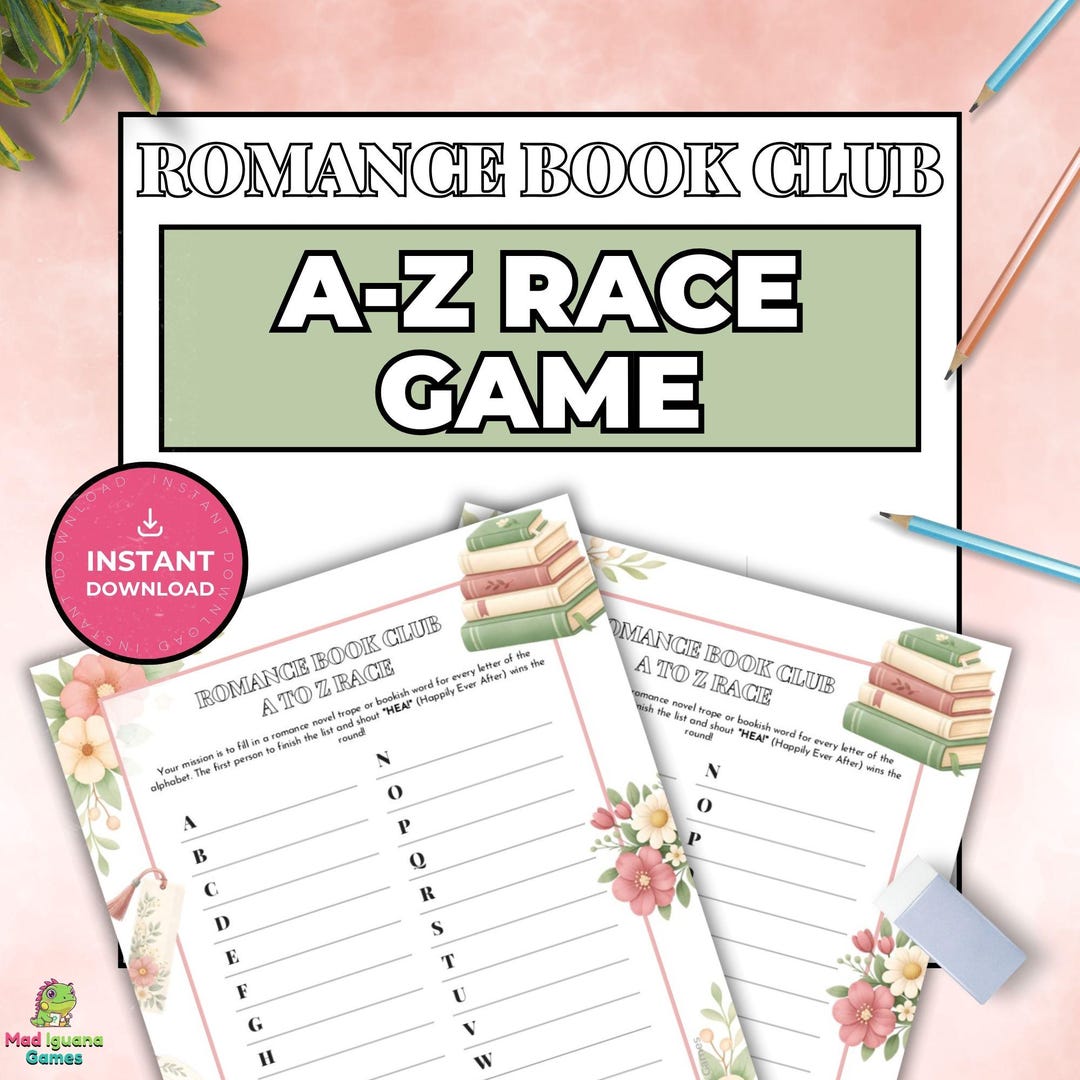 Romantasy A-Z Race Game, Romance Book Club Challenge, Bookish Party ...