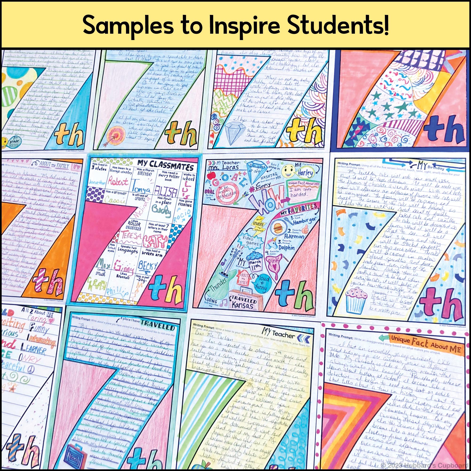 Back to School Activities - BTS Bulletin Board - 7th Grade All About Me ...