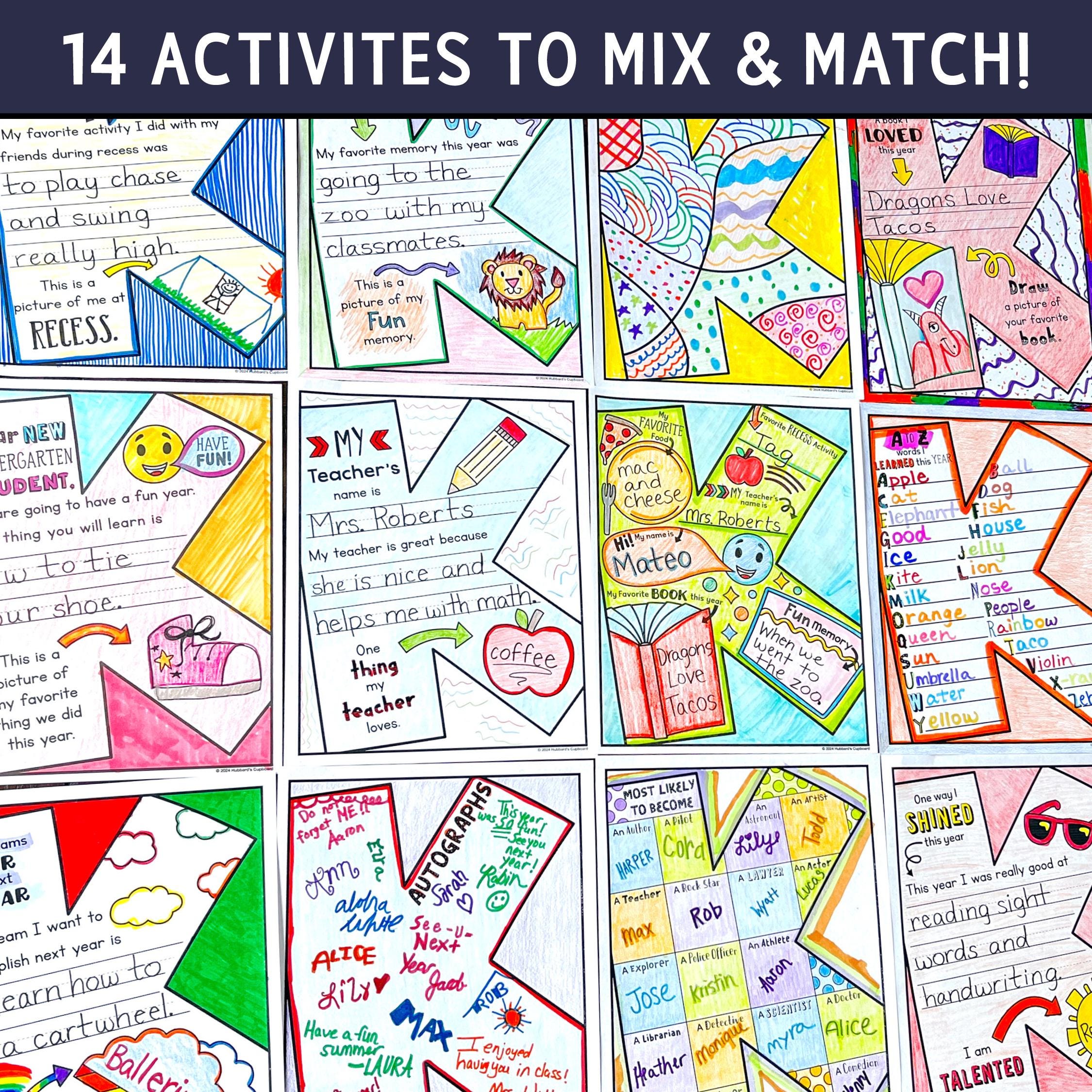 Kindergarten End of Year Memory Book - Last Week or Day of School ...