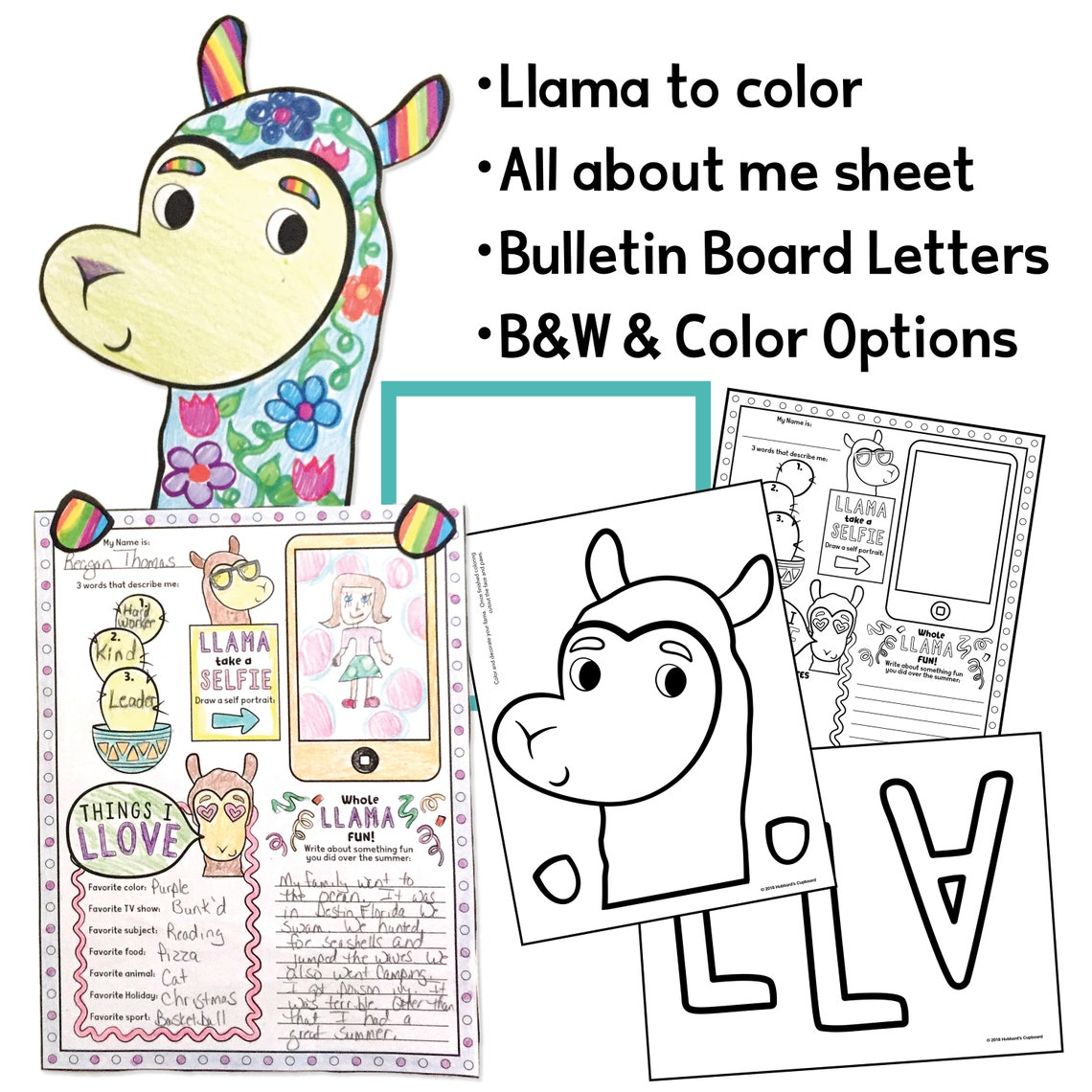 Llama All About Me Worksheet, & Poster - Back to School Activities ...