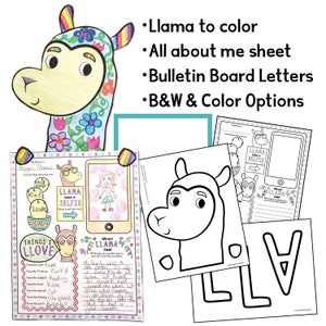Llama All About Me Worksheet, & Poster - Back to School Activities ...