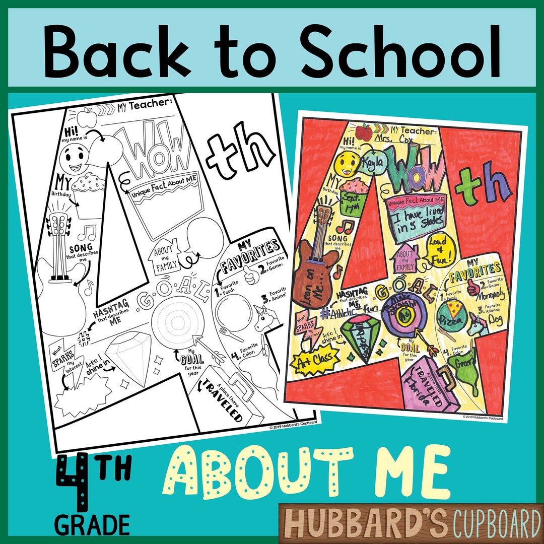 Back to School Activities - BTS Bulletin Board - 4th Grade All About Me ...