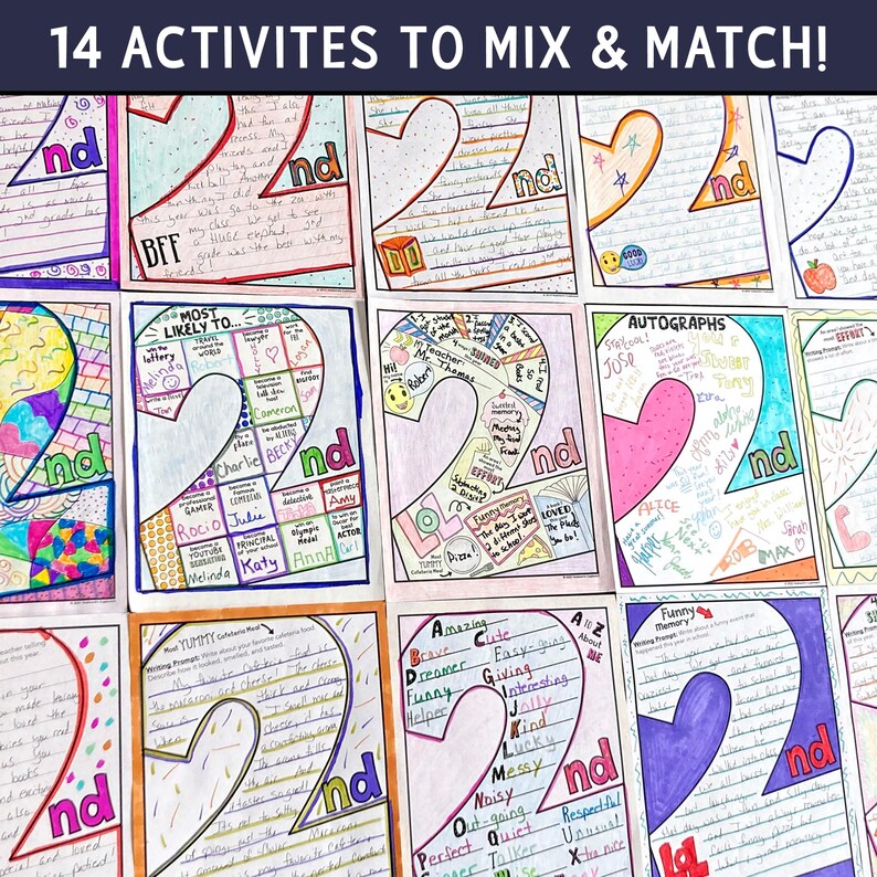 2nd Grade End of Year Memory Book - Last Week or Day of School Activity ...