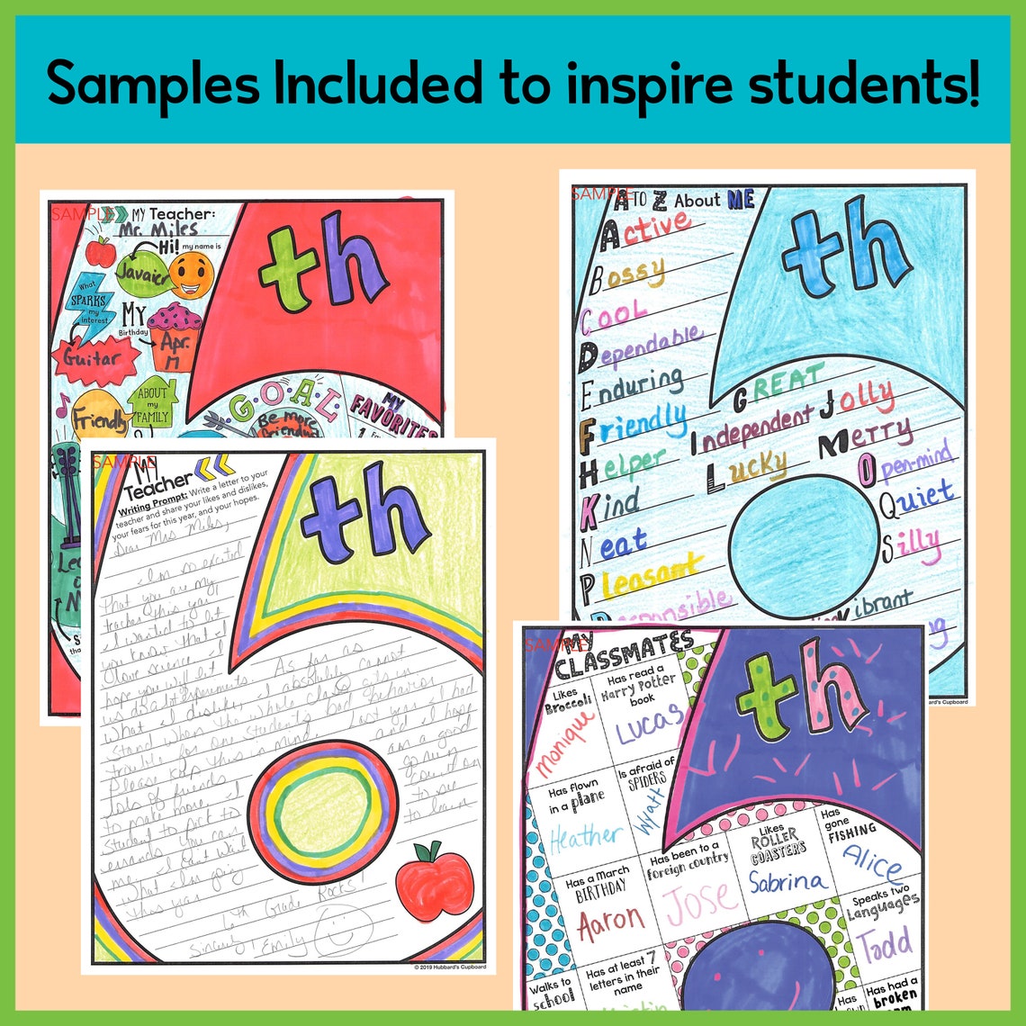 Back to School Activities - BTS Bulletin Board - 6th Grade All About Me ...