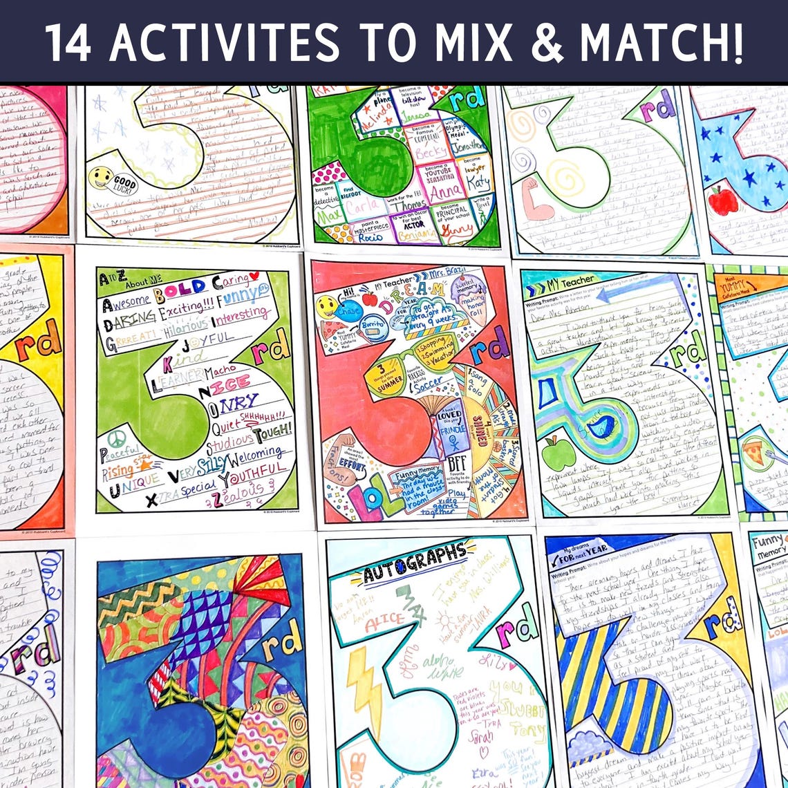 3rd Grade End of Year Memory Book - Last Week or Day of School Activity ...