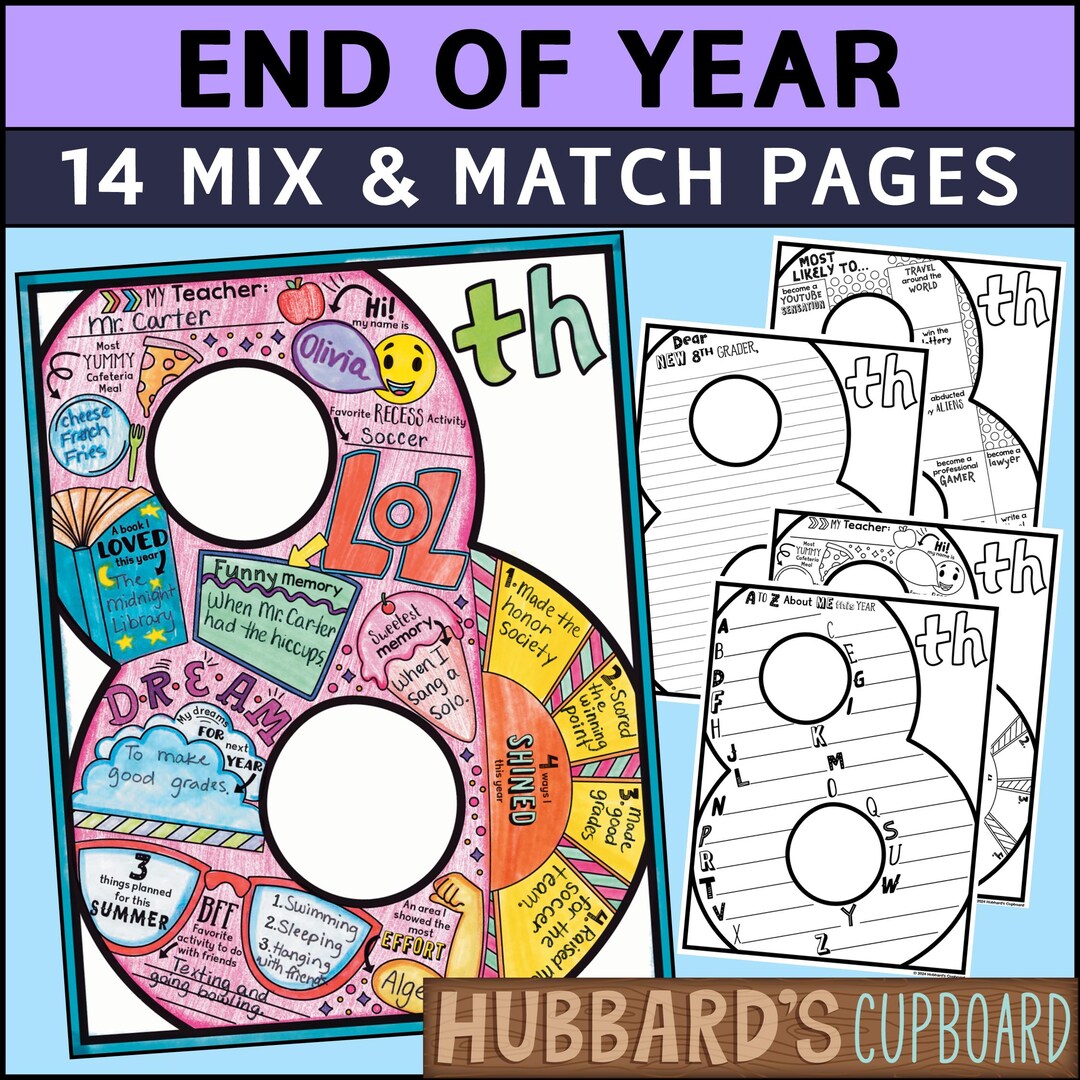 8th Grade Memory Book - Fun End of Year Activity Middle School- Last ...