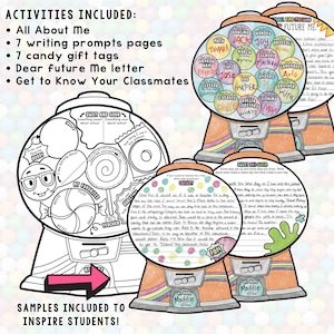 All About Me Gumball Candy, Worksheet, Poster, & Book - Welcome Back to ...