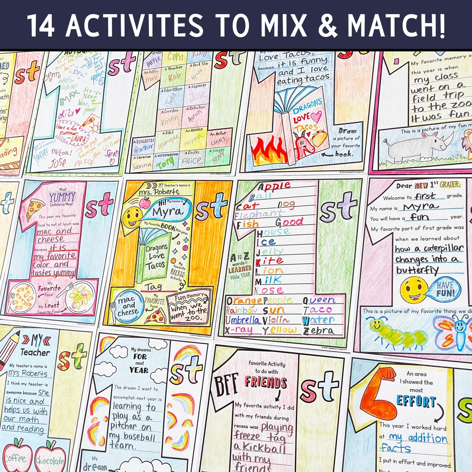 1st Grade End of Year Memory Book - Last Week or Day of School Activity ...