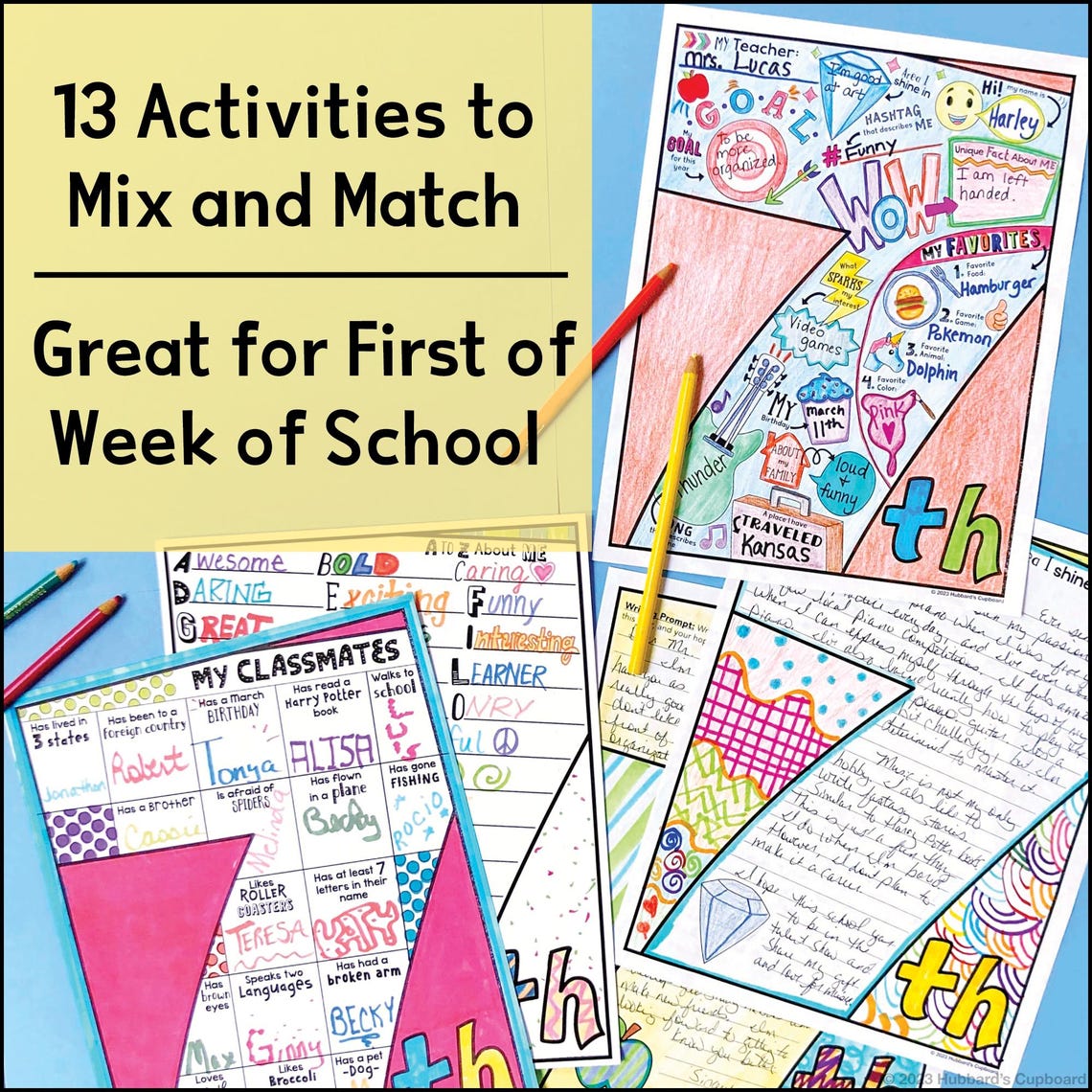 Back to School Activities - BTS Bulletin Board - 7th Grade All About Me ...