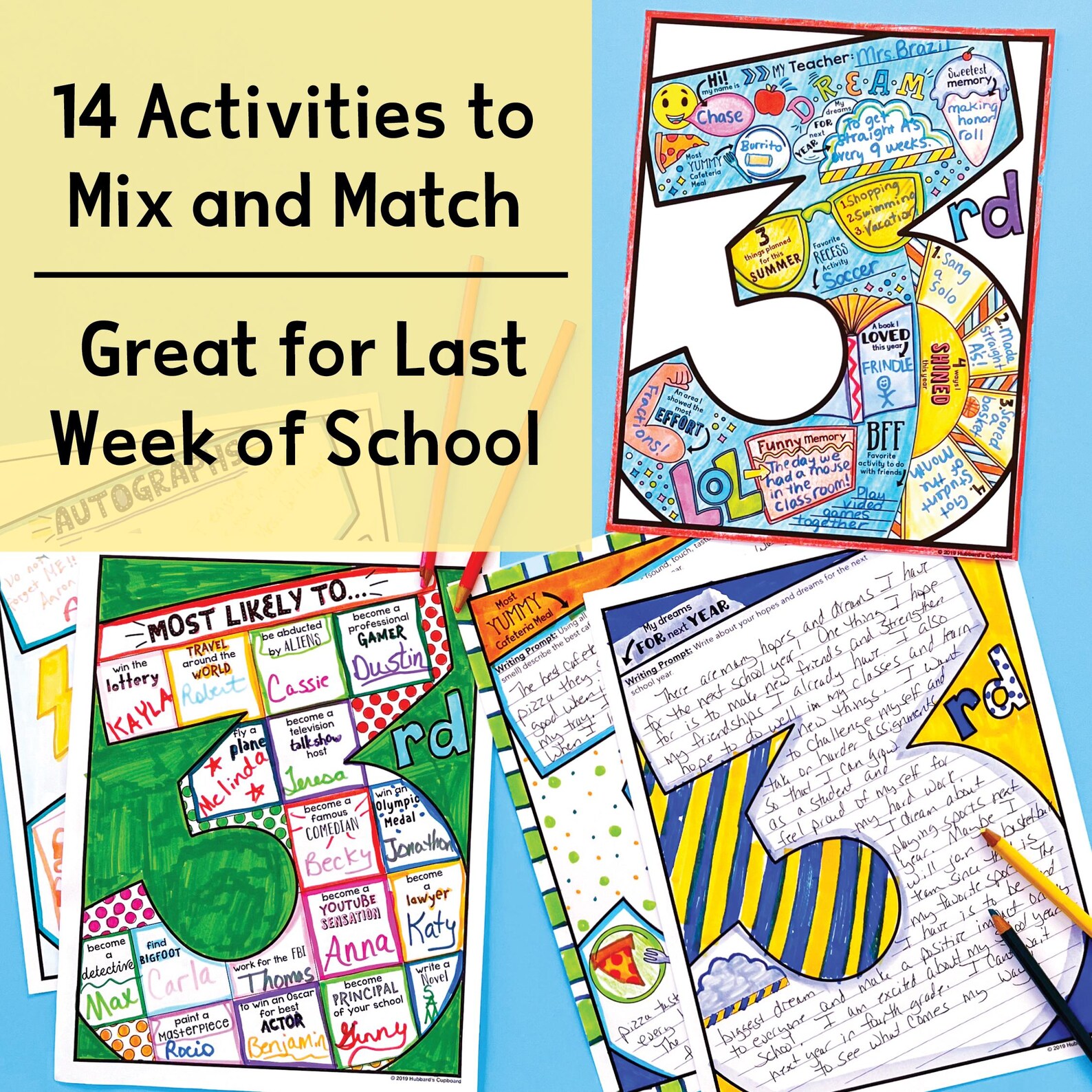 3rd Grade End of Year Memory Book - Last Week or Day of School Activity ...
