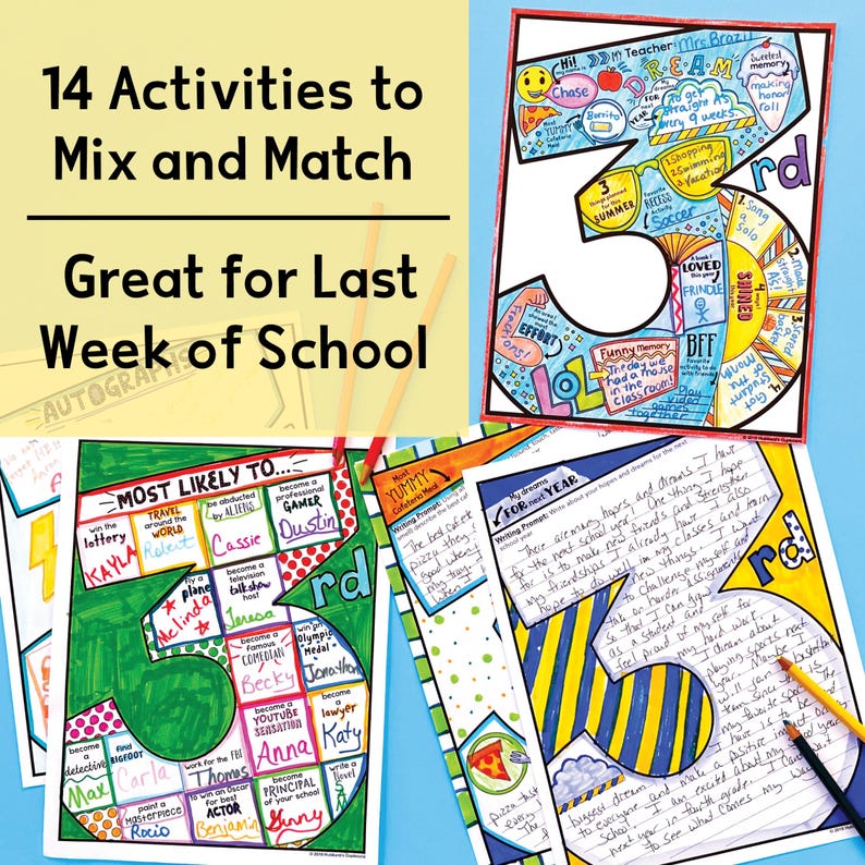3rd Grade End of Year Memory Book - Last Week or Day of School Activity ...