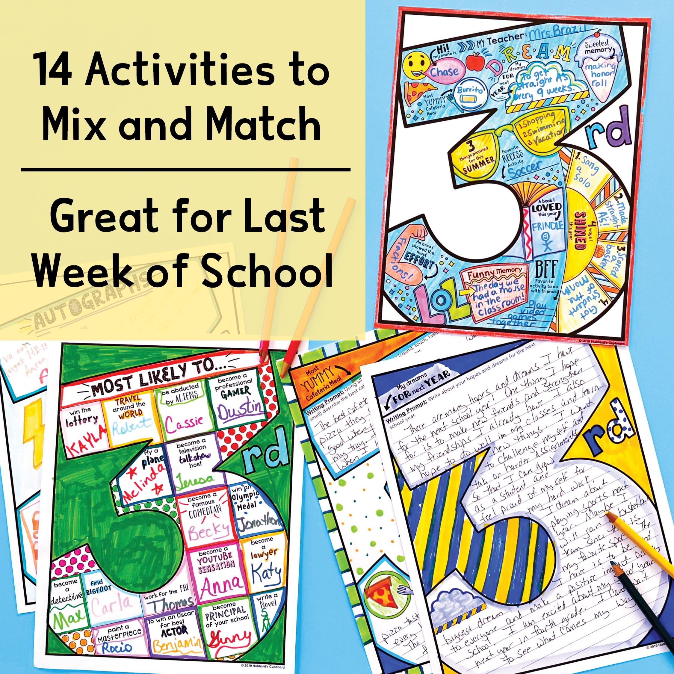 3rd Grade End of Year Memory Book - Last Week or Day of School Activity ...