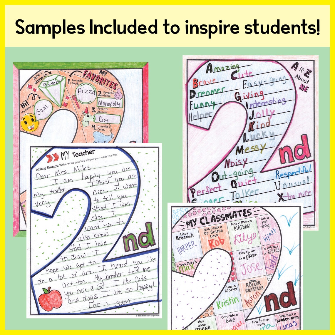 Back to School Activities - BTS Bulletin Board - 2nd Grade All About Me ...