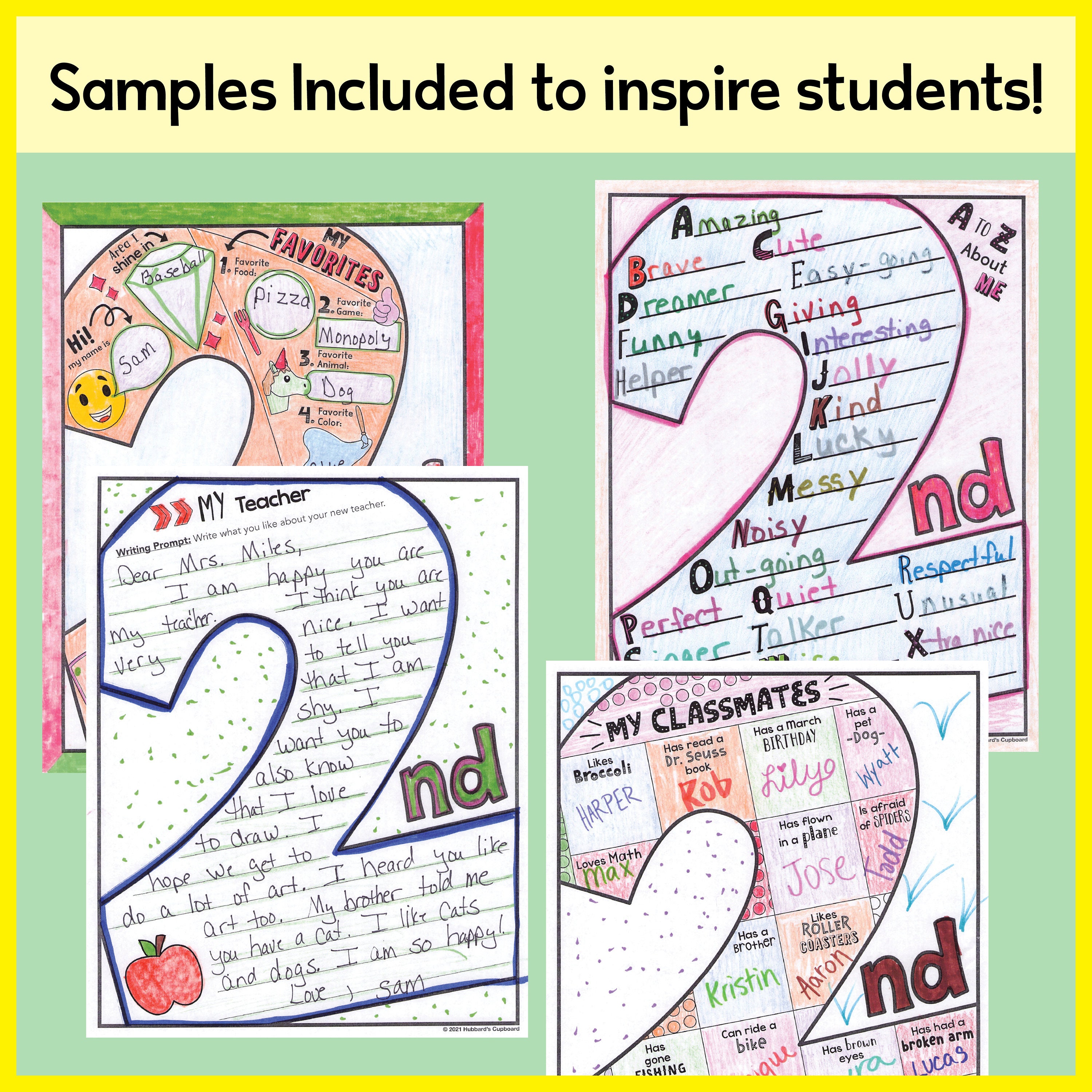 All About Me Activities 2nd Grade