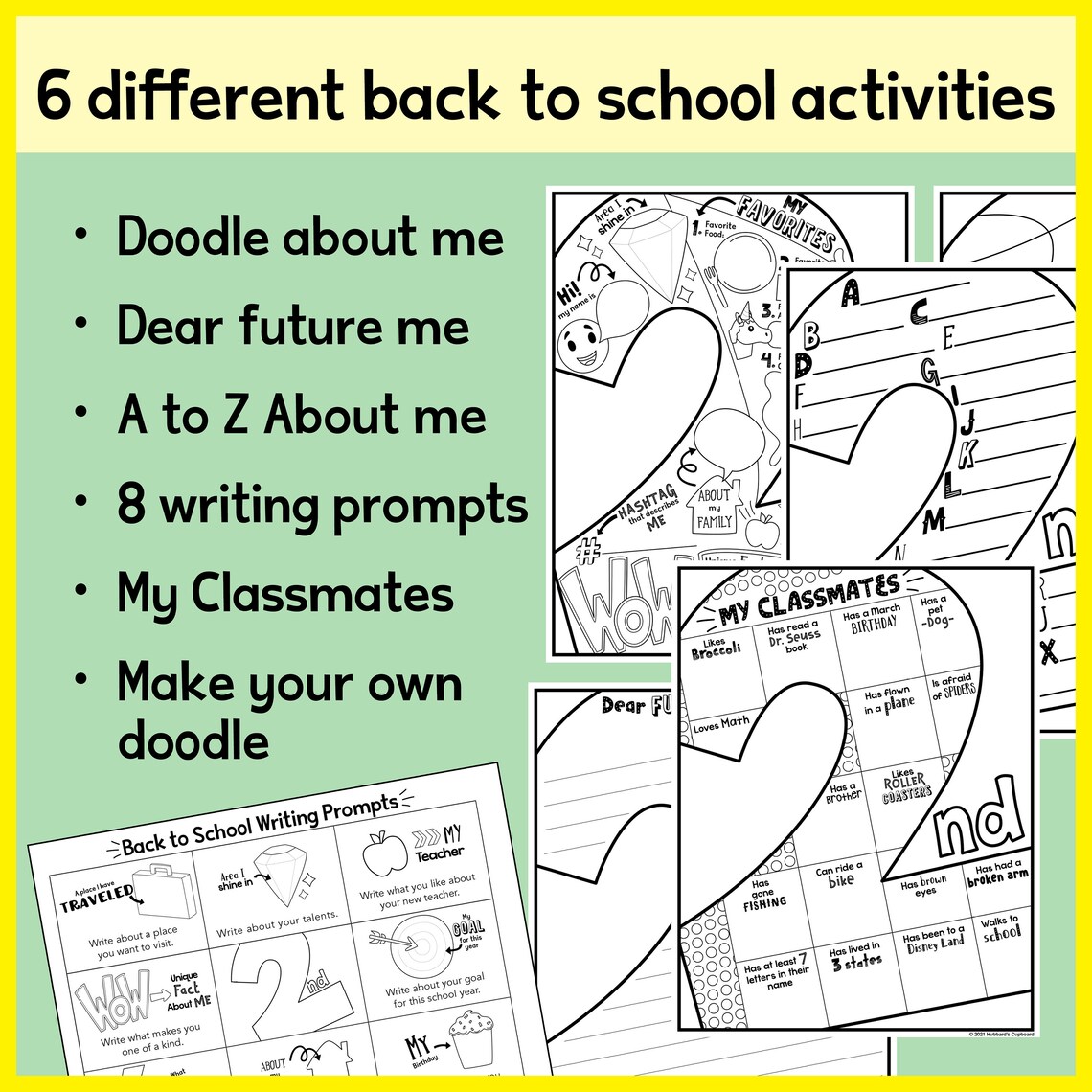 Back to School Activities - BTS Bulletin Board - 2nd Grade All About Me ...