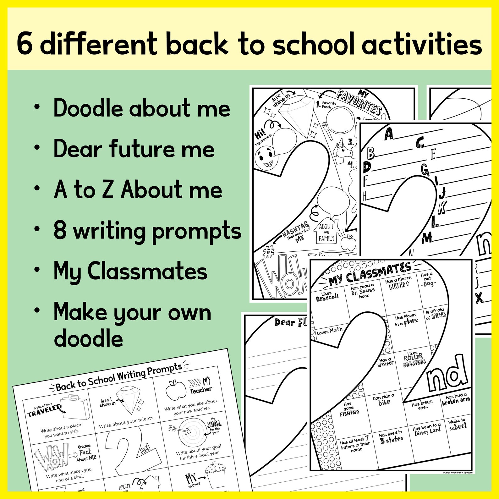 Back to School Activities - BTS Bulletin Board - 2nd Grade All About Me ...