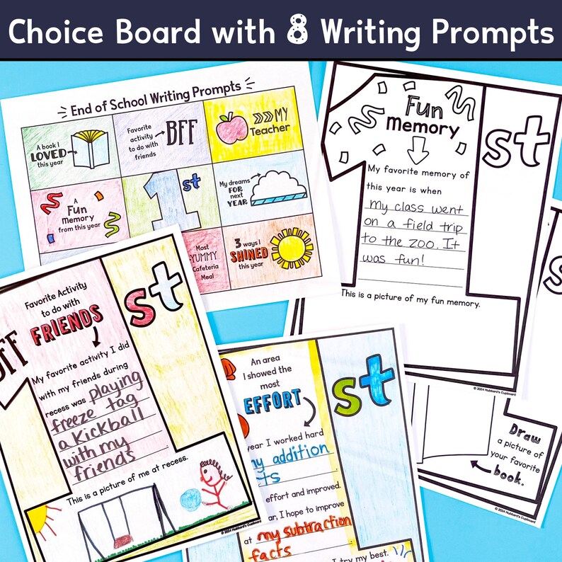 1st Grade End of Year Memory Book - Last Week or Day of School Activity ...